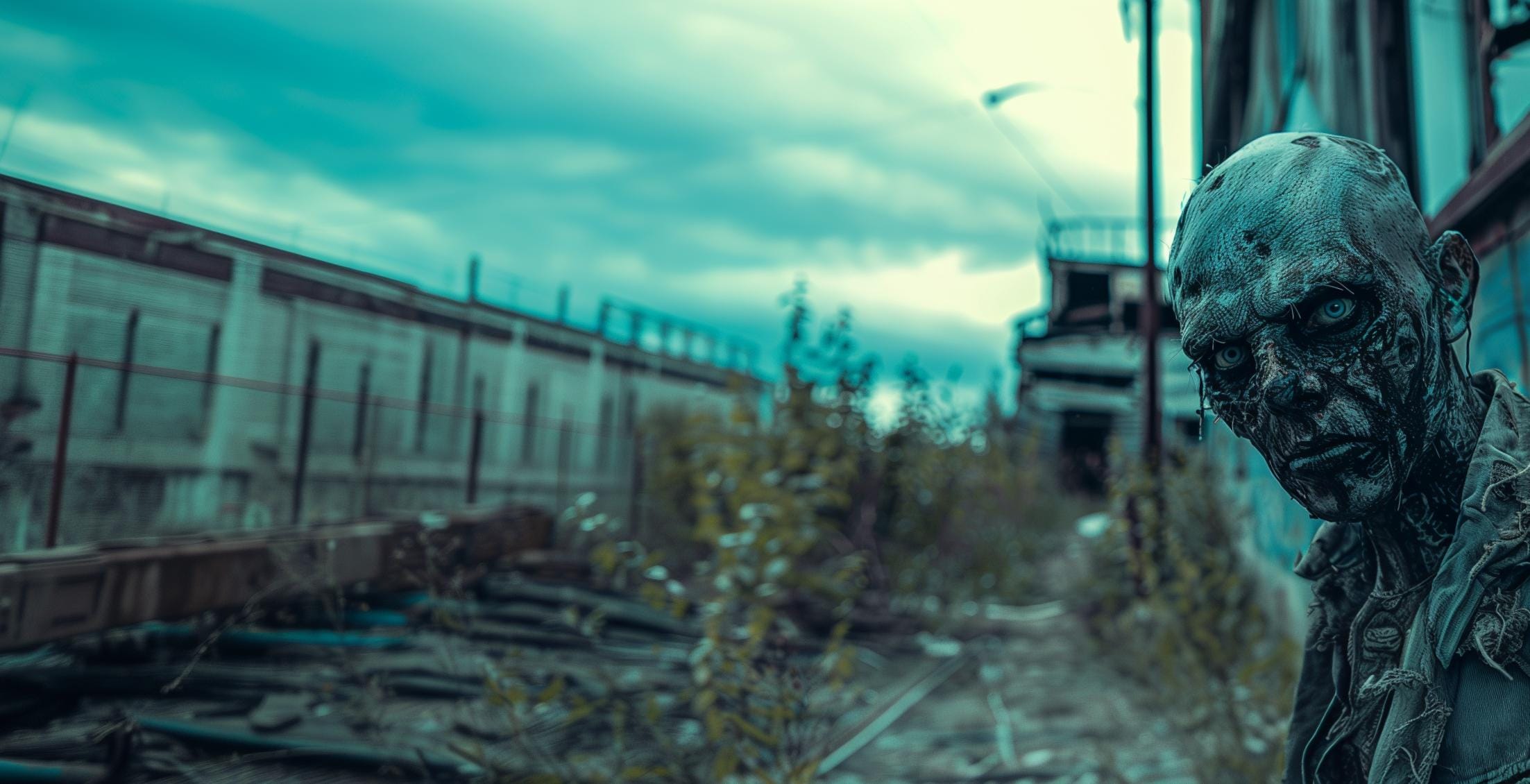 Zoom Background | Zombie Watching – Post-apocalyptic Digital Art Print ...