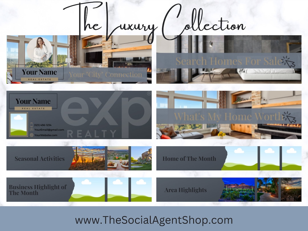 Luxury Newsletter Design Elements and Headers for Realtors - Etsy