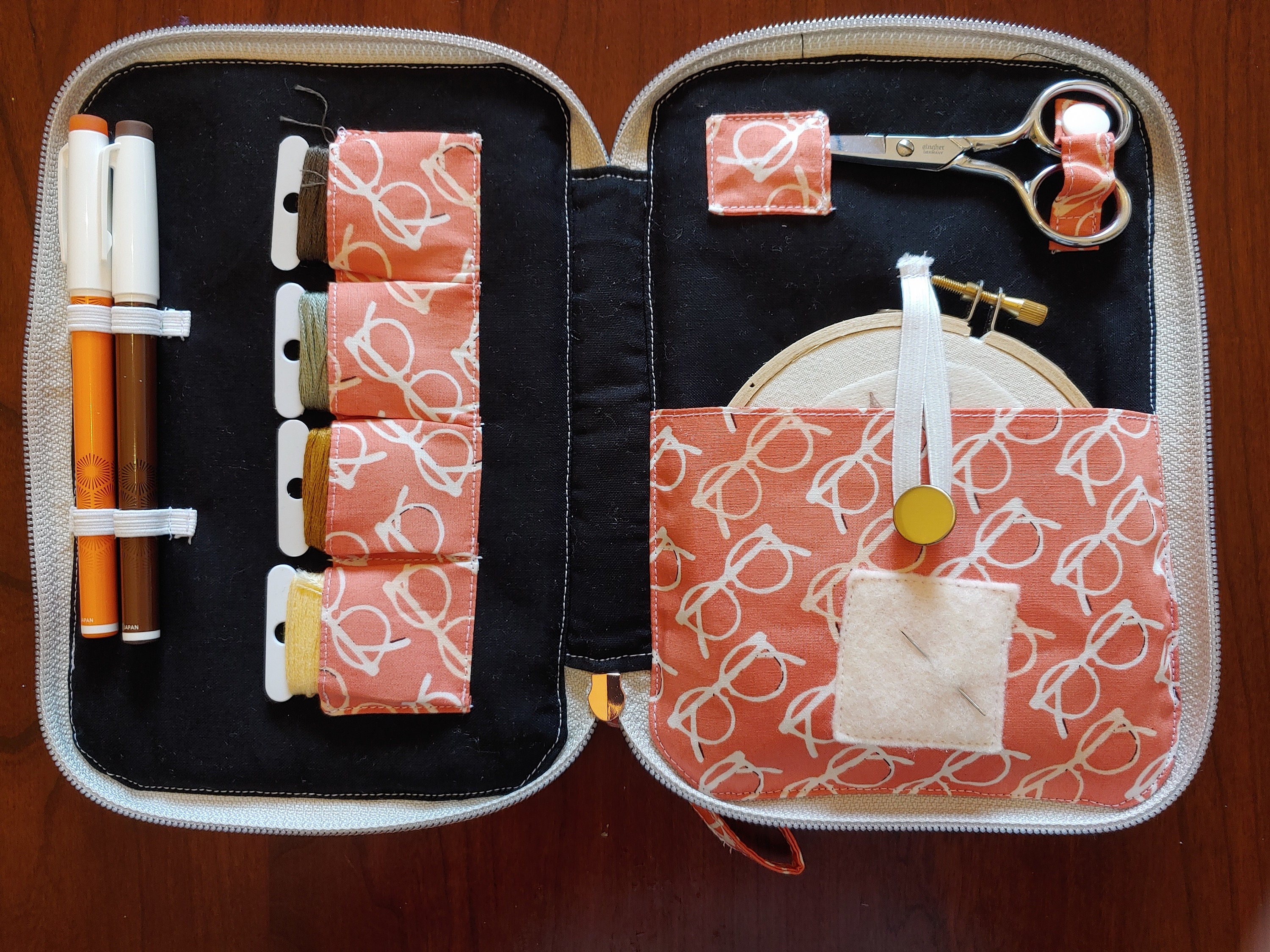 Small Needlework Project Case Black and White Pattern - Etsy