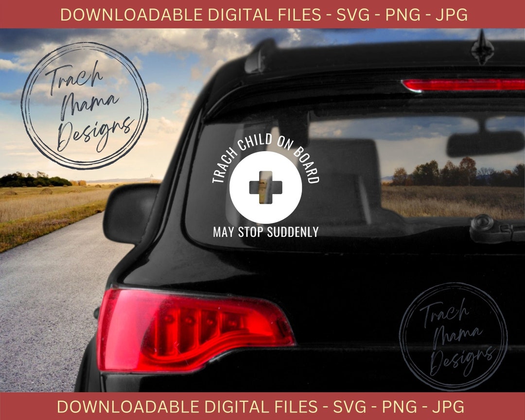 Trach Child on Board Car Decal SVG, Medically Complex Child (digital ...
