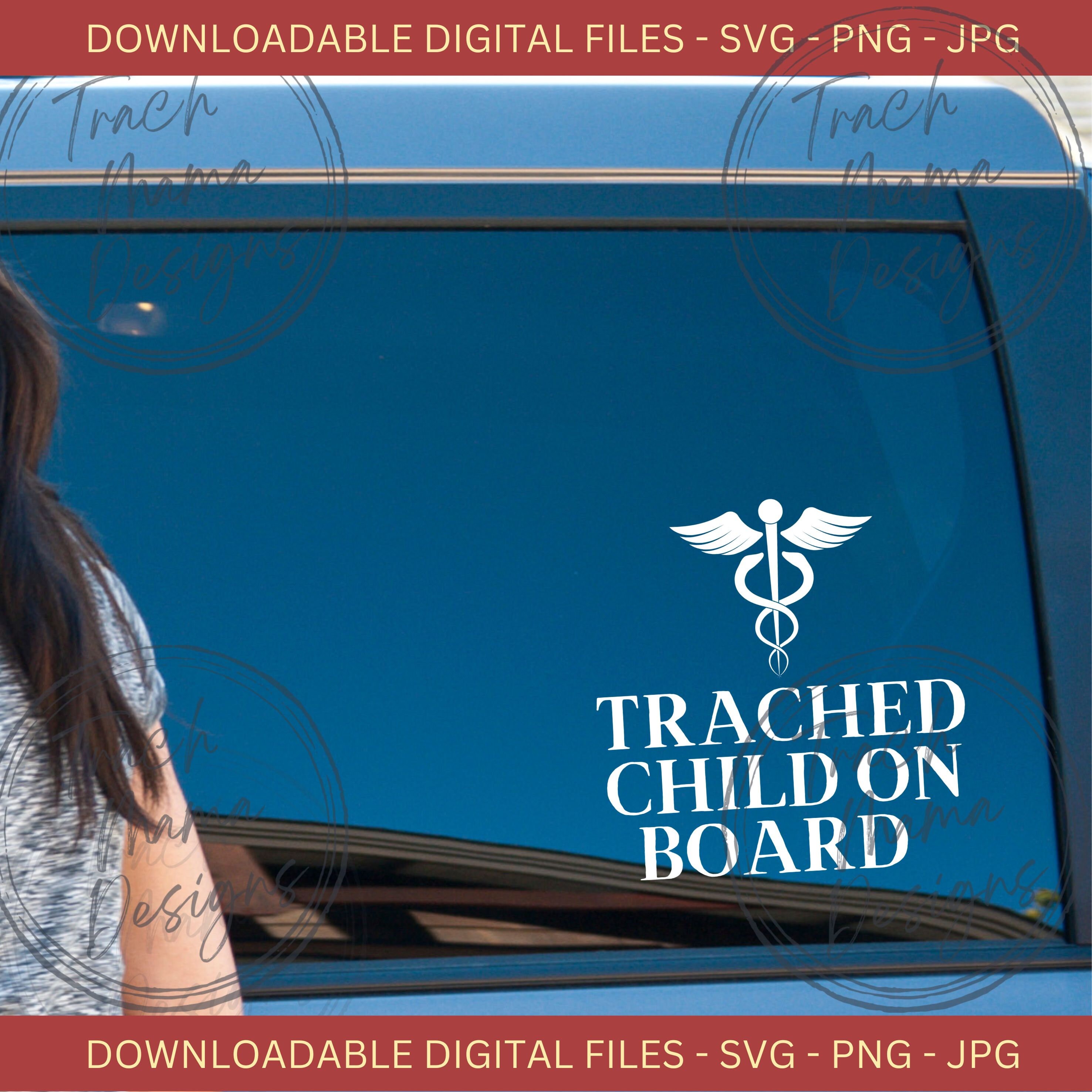 Trached Child on Board SVG Jpg Png Digital Download Files, Clip Art ...