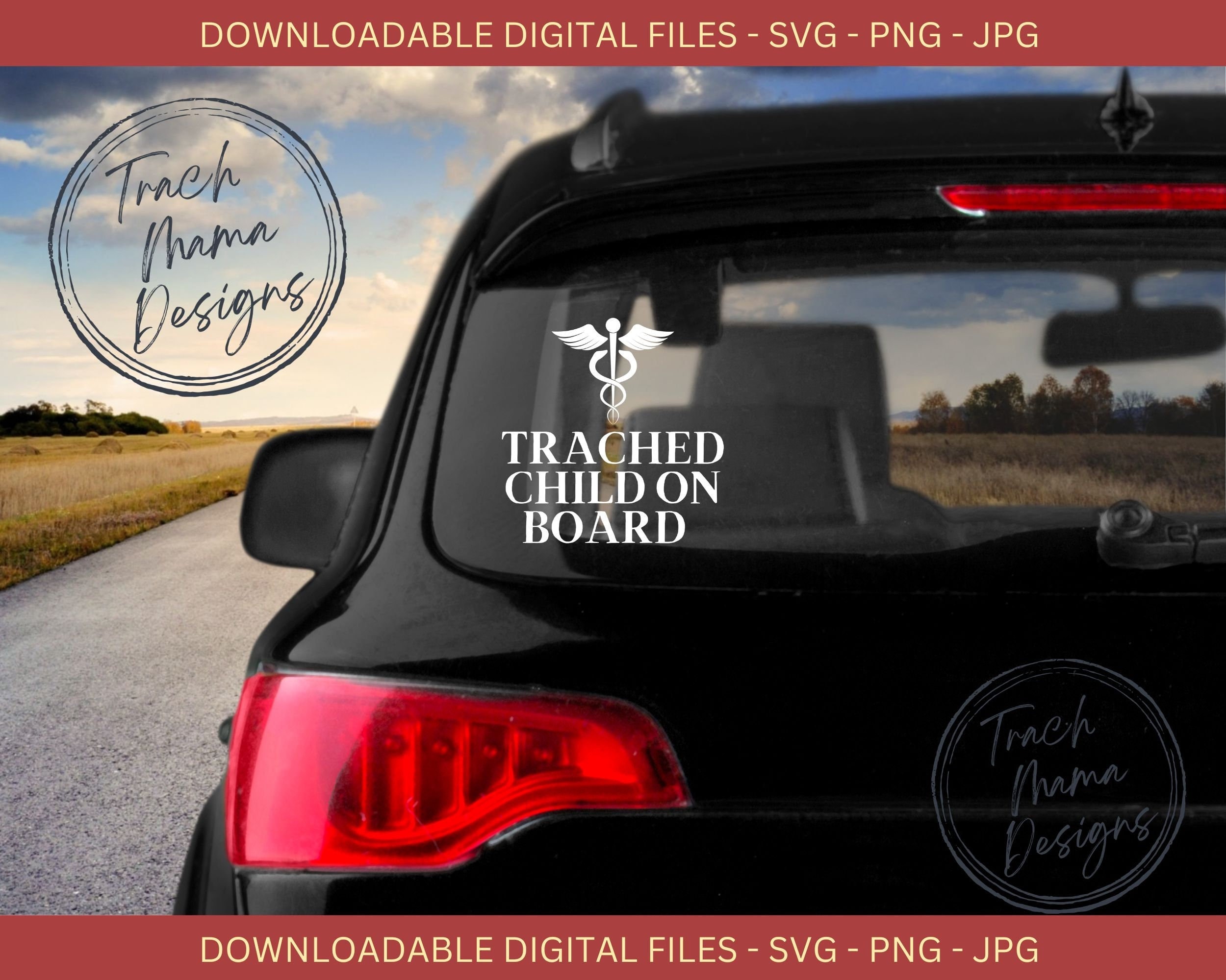 Trached Child on Board SVG Jpg Png Digital Download Files, Clip Art ...