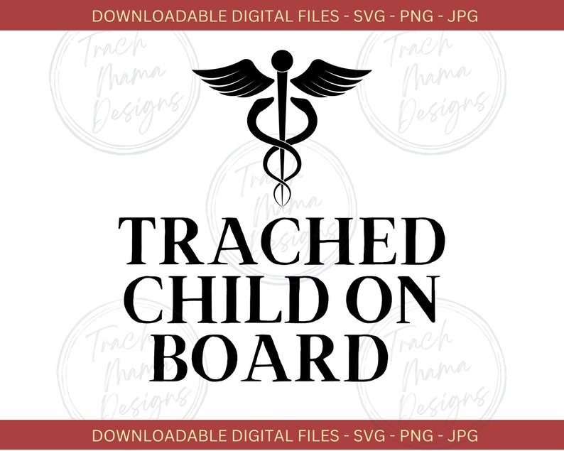 Trached Child on Board SVG Jpg Png Digital Download Files - Etsy