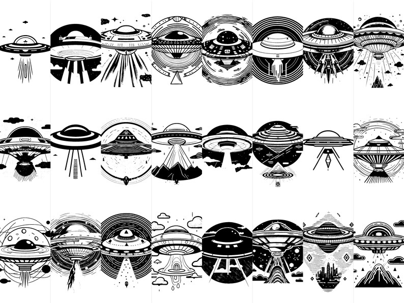 UFO SVG, Outer Space Svg, Ufo Png, Vector Graphics, Line Art Tattoo ...