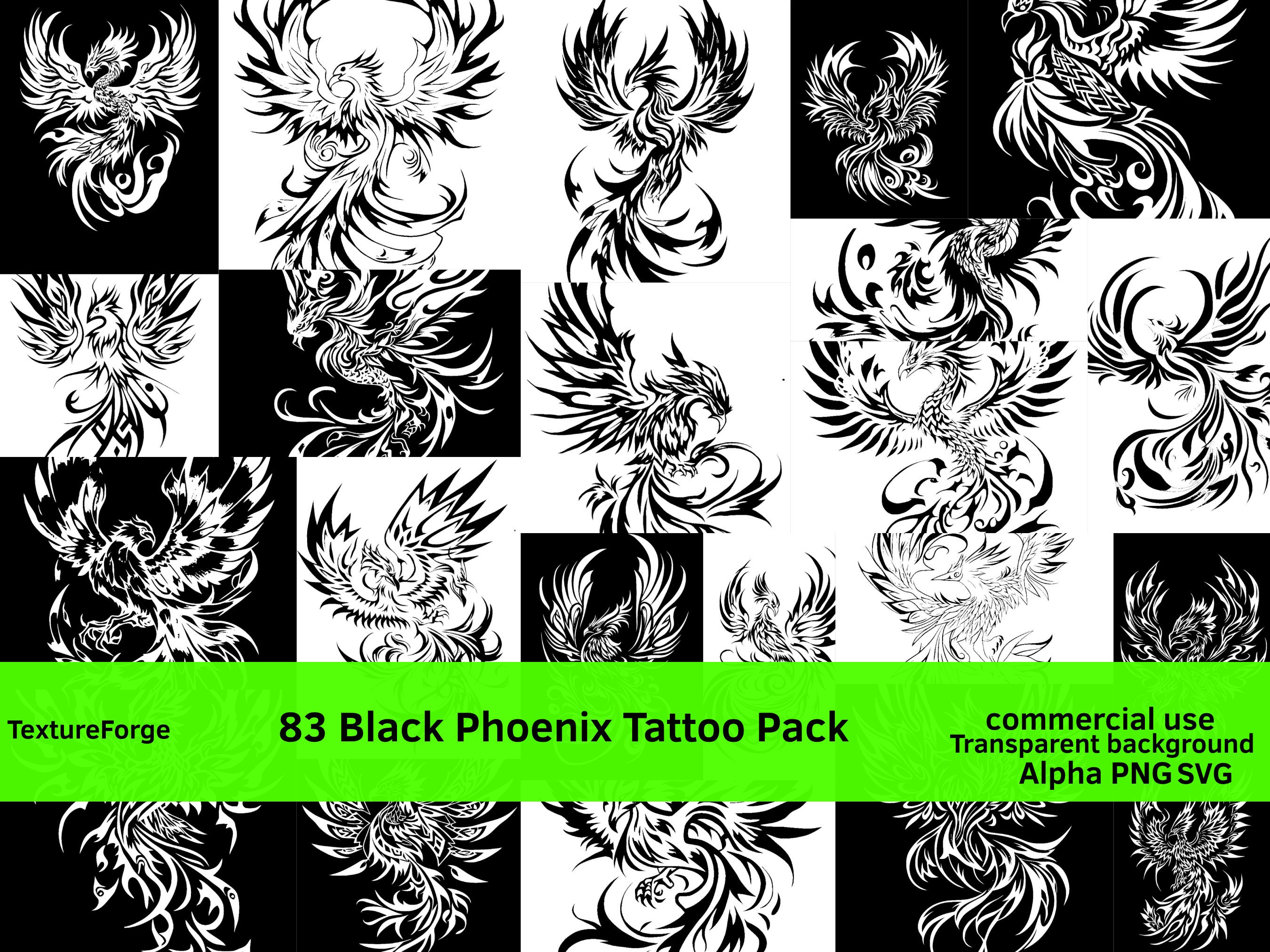 Simple Phoenix Tattoos With Texture