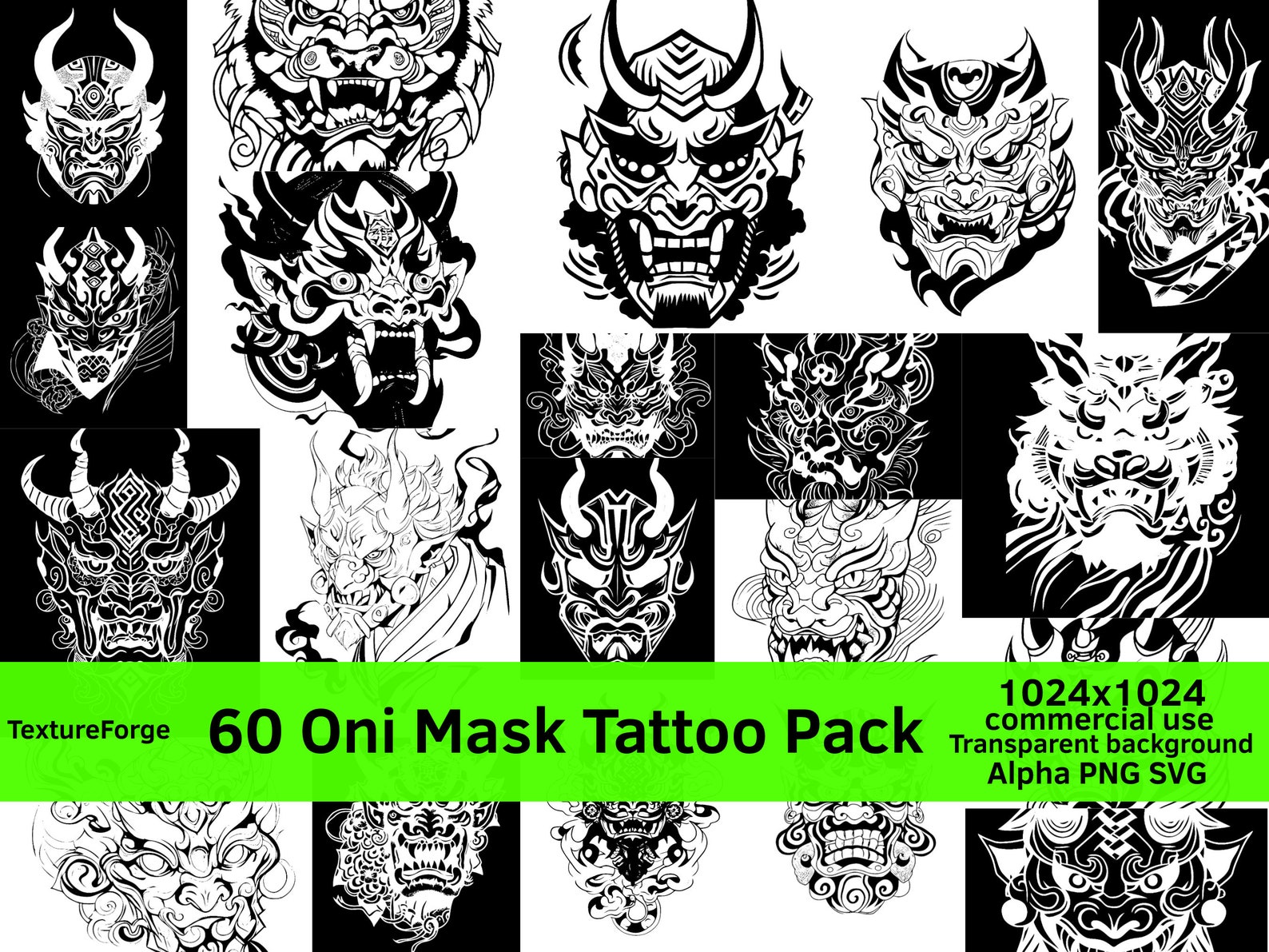 Oni Mask, Oni Mask Svg, Oni Tattoo, Oni Mask Tattoo, Oni Art, Japanese ...