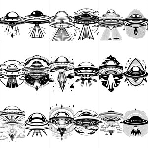 UFO SVG, Outer Space Svg, Ufo Png, Vector Graphics, Line Art Tattoo ...