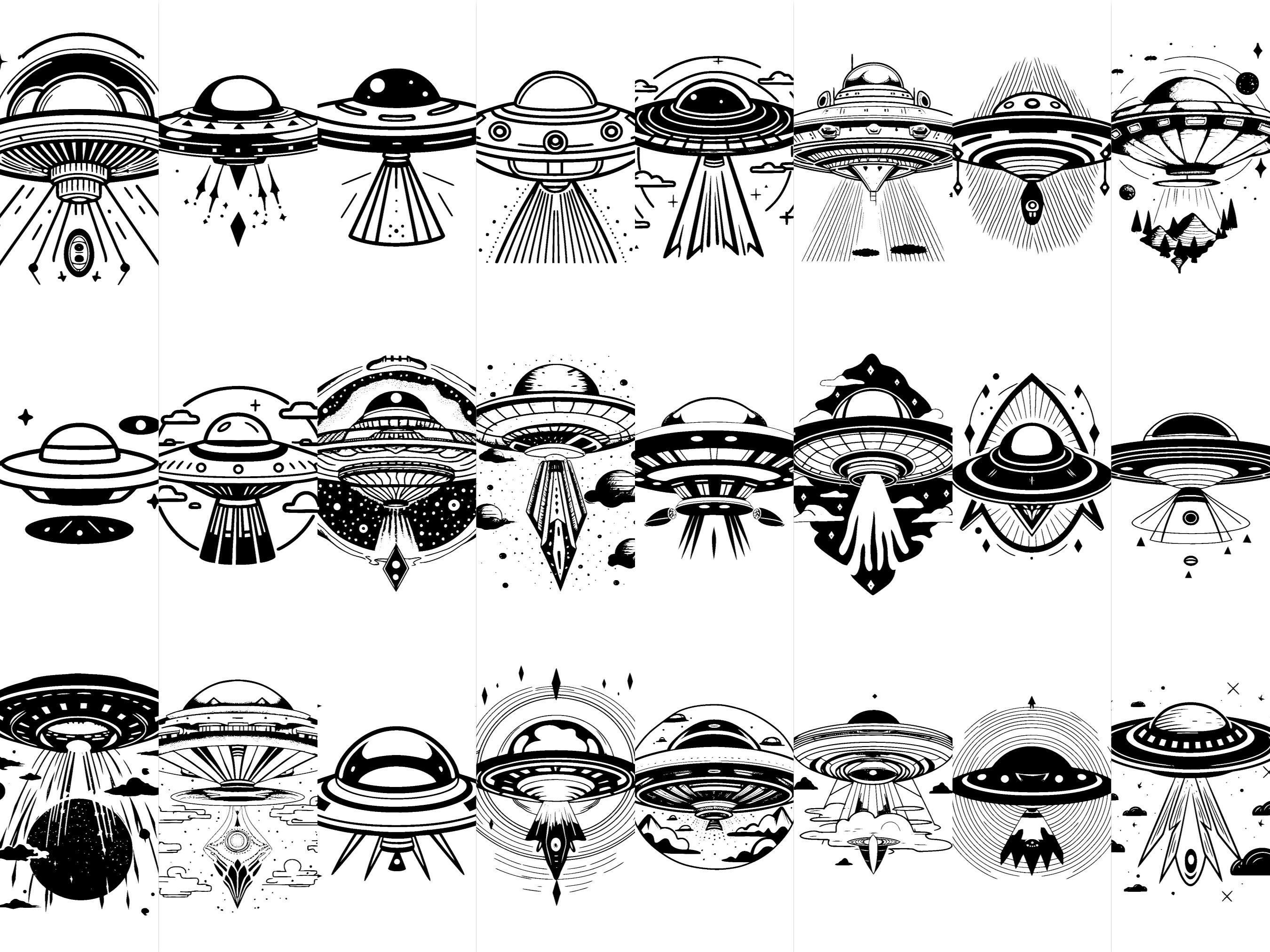 UFO SVG, Outer Space Svg, Ufo Png, Vector Graphics, Line Art Tattoo ...