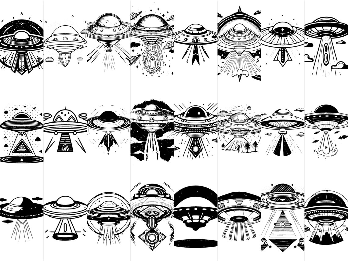 UFO SVG, Outer Space Svg, Ufo Png, Vector Graphics, Line Art Tattoo ...