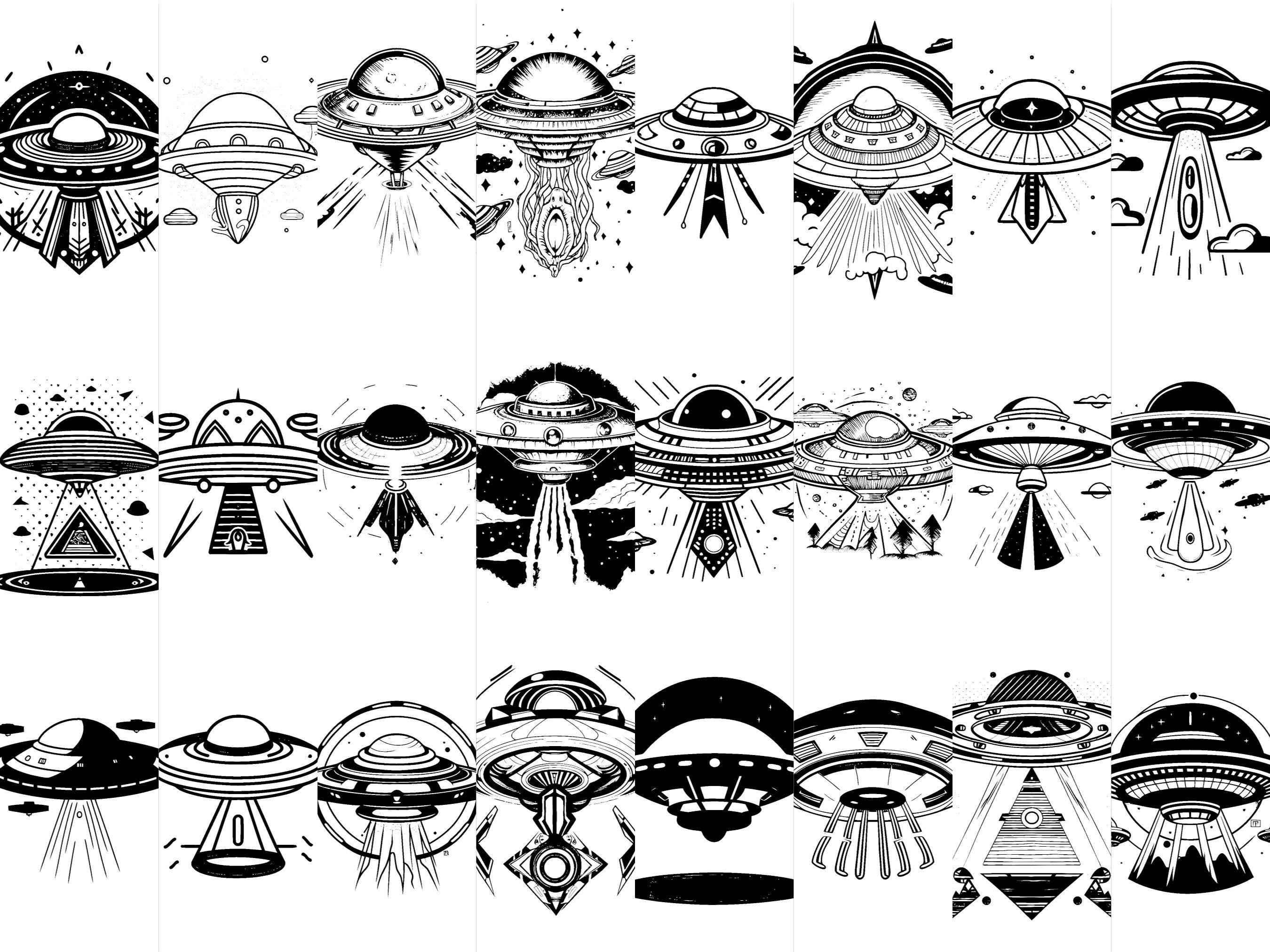 UFO SVG, Outer Space Svg, Ufo Png, Vector Graphics, Line Art Tattoo ...