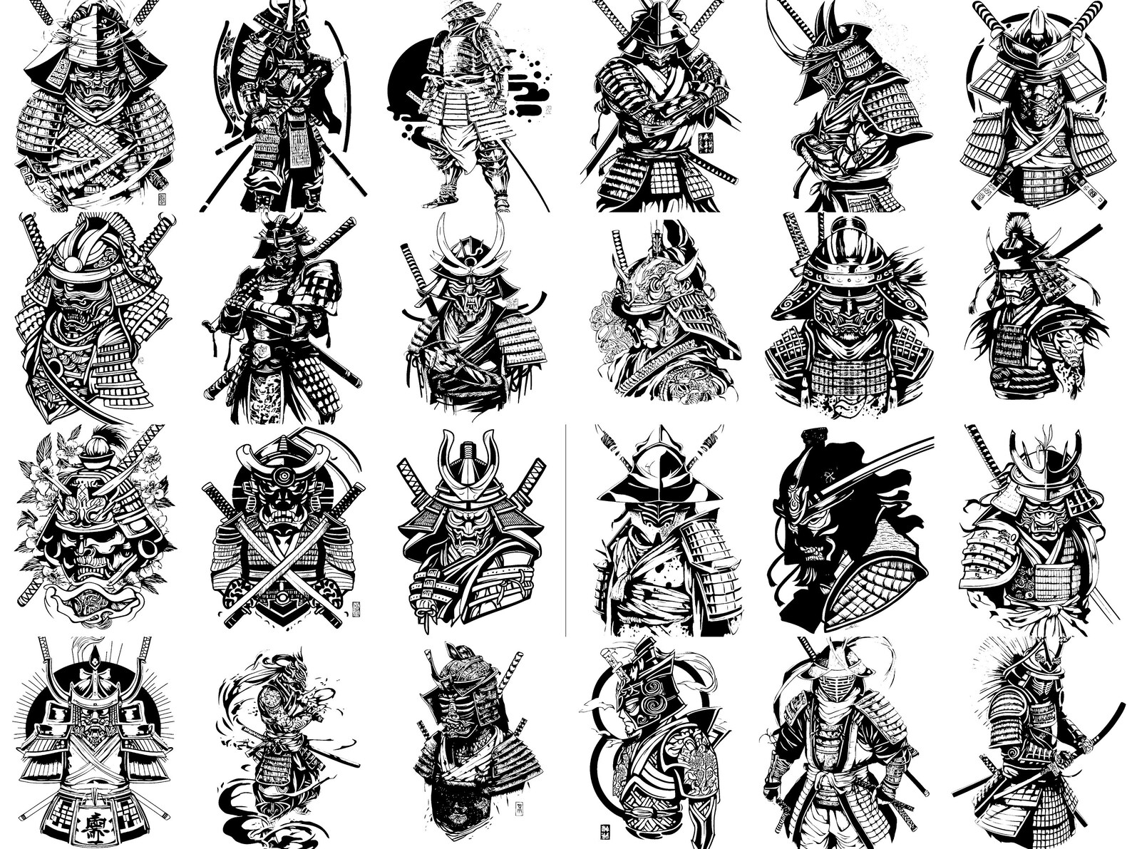 SAMURAI PNG, Warrior Svg, Line Art Tattoo, Japanese Clipart ...