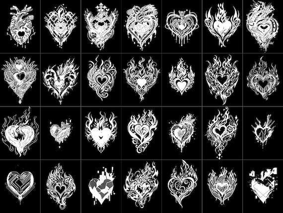 Digital Heart Tattoos
