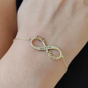 Set of 2 Best Friends Infinity Bracelets, Sterling Silver Infinity ...