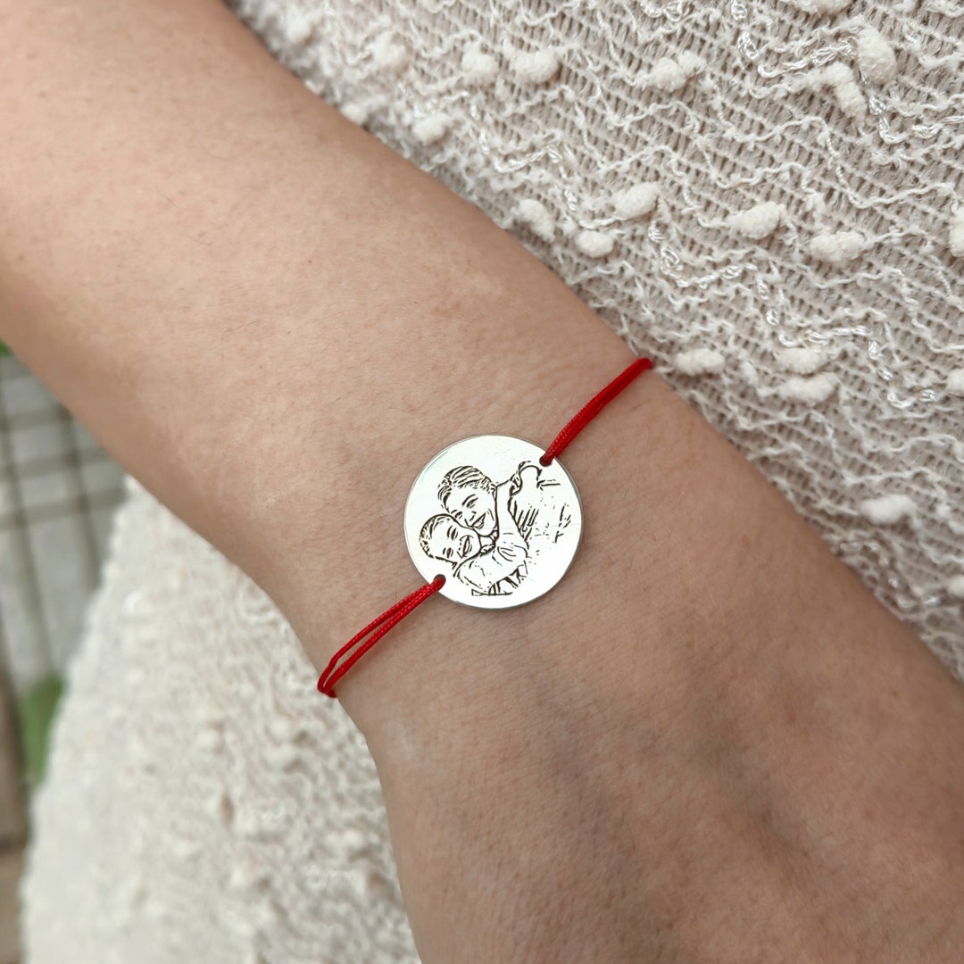 Personalized Photo Engraved Bracelet, Gift for Mom, Customized Mother's ...