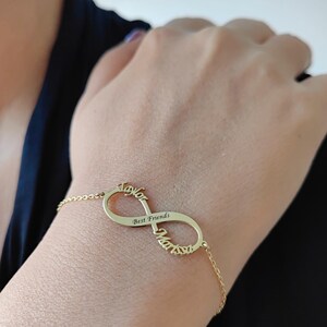 Set of 2 Best Friends Infinity Bracelets, Sterling Silver Infinity ...
