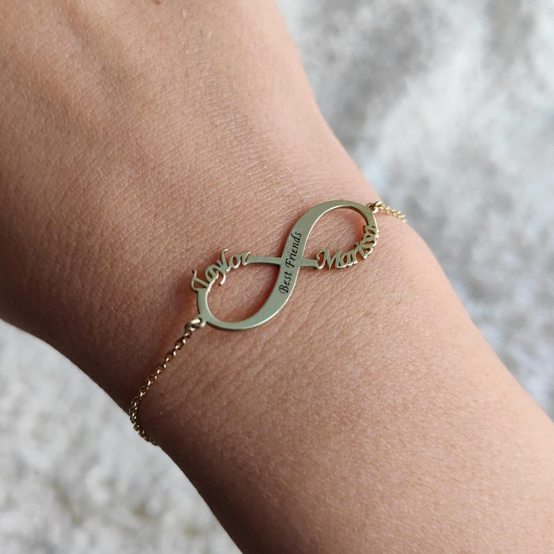 Set of 2 Best Friends Infinity Bracelets, Sterling Silver Infinity ...