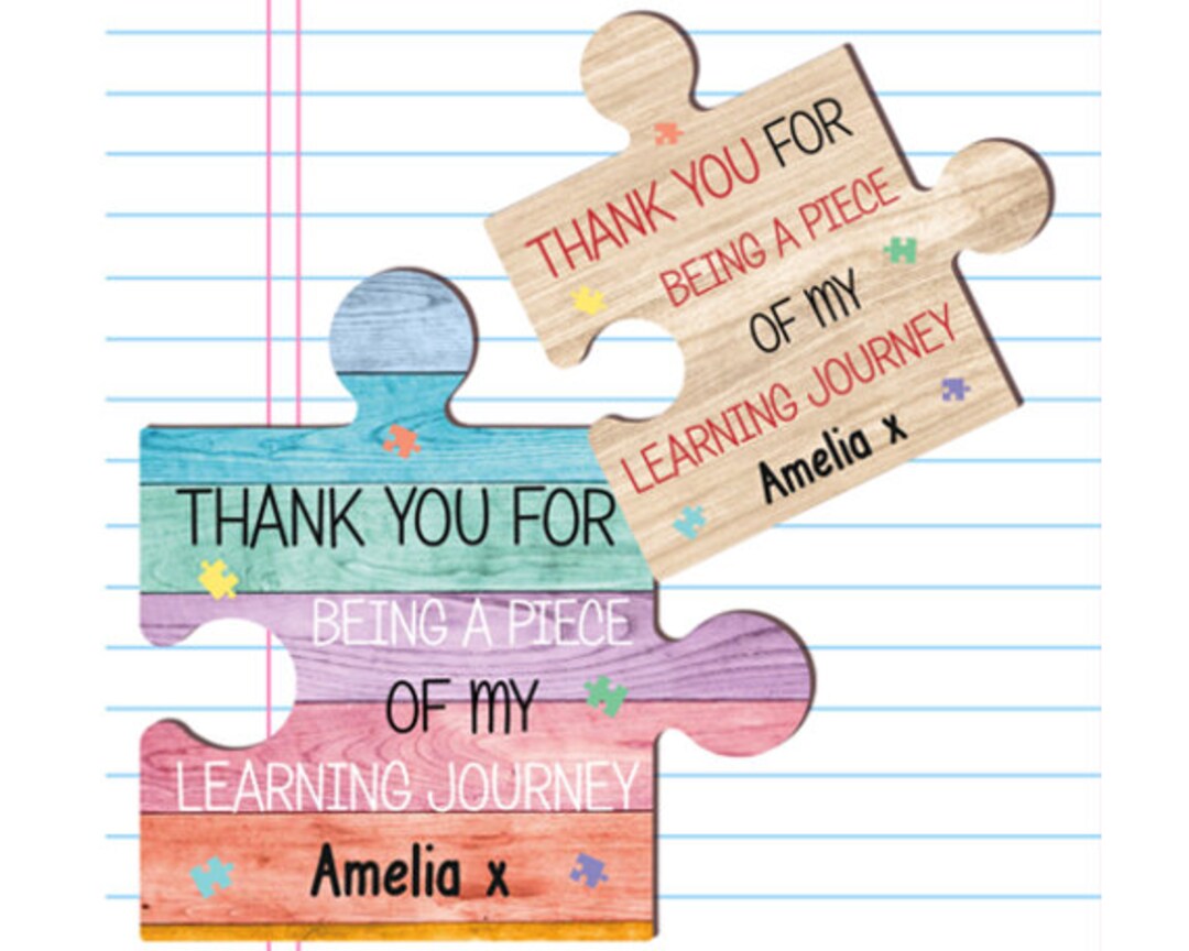 Personalised Wooden Small Thank You for Being A Piece of My Learning ...