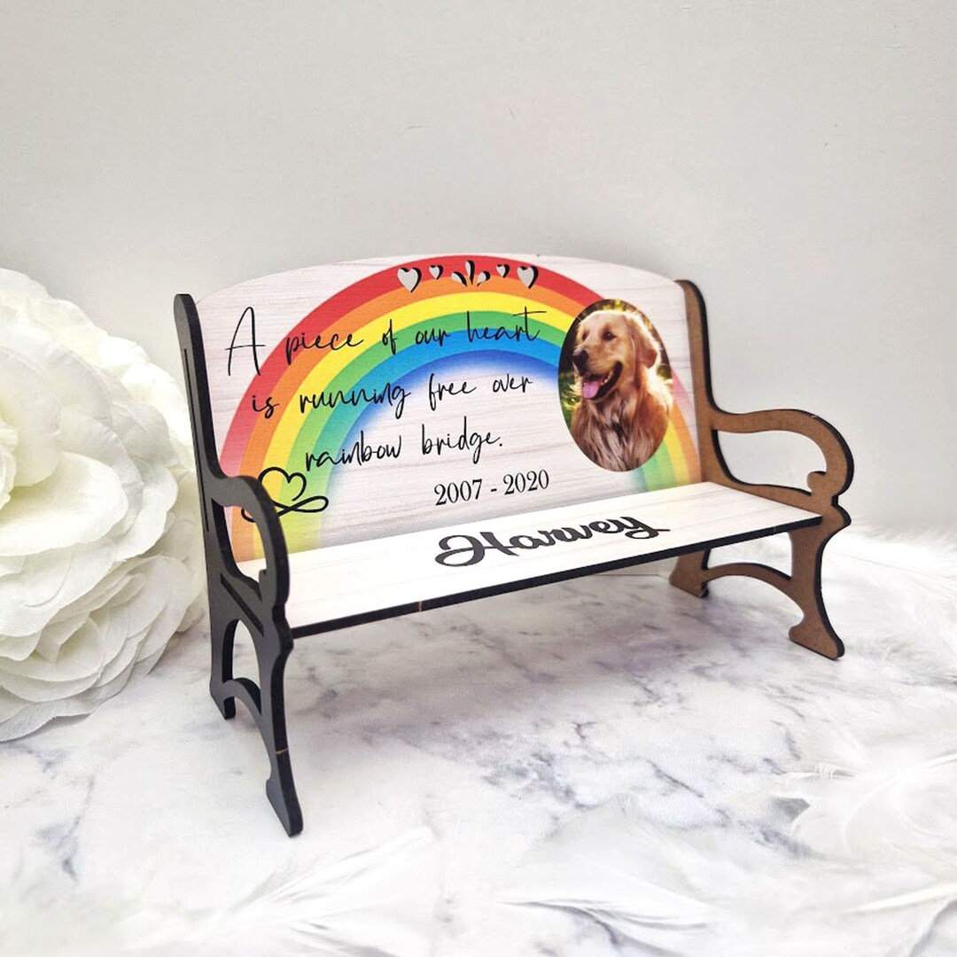 Personalised Pet Photo Memorial Bench Freestanding Keepsake Gift to ...
