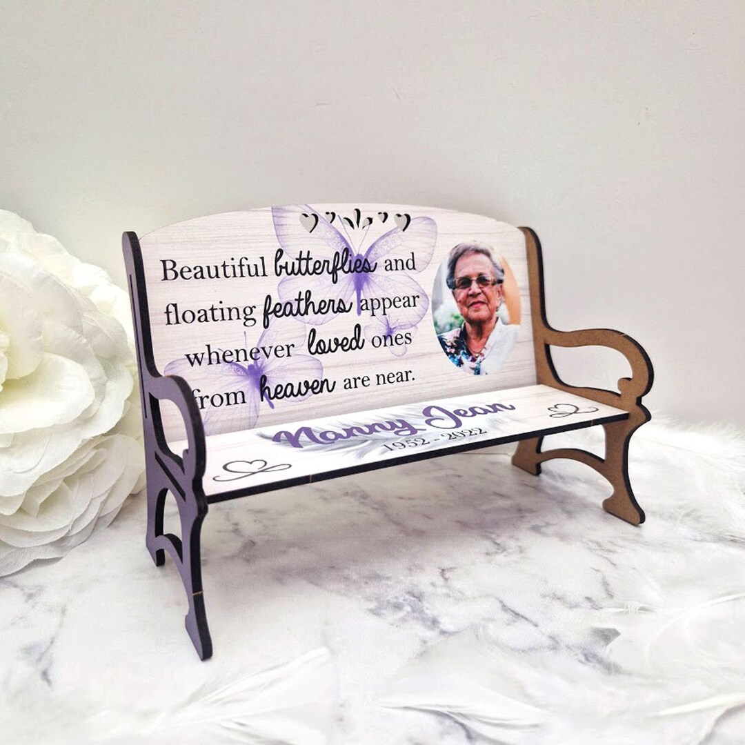 Remembering Our Beloved: Personalised Photo Memorial Bench Freestanding ...
