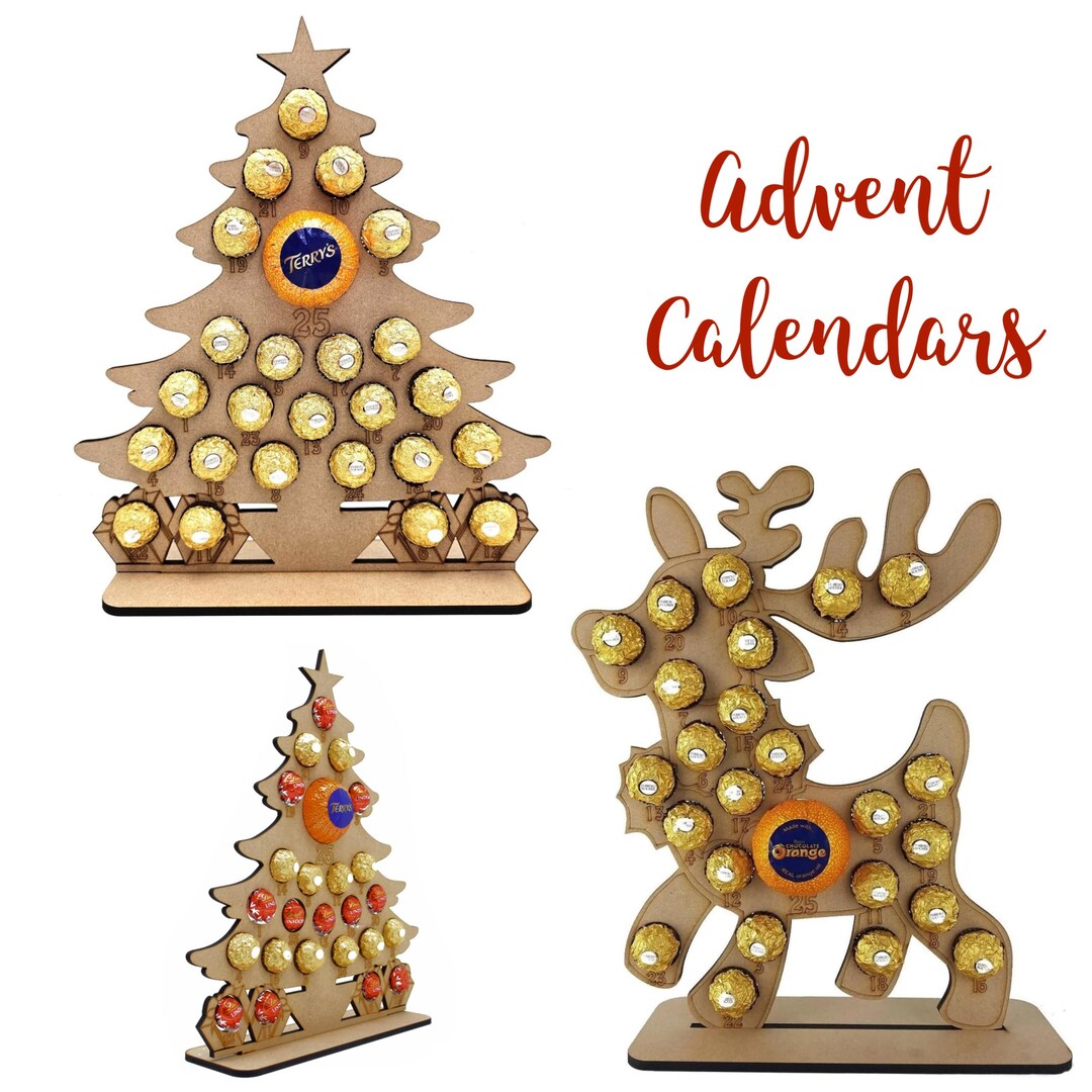 Christmas Advent Calendar Chocolate Holder Christmas Countdown Fits ...