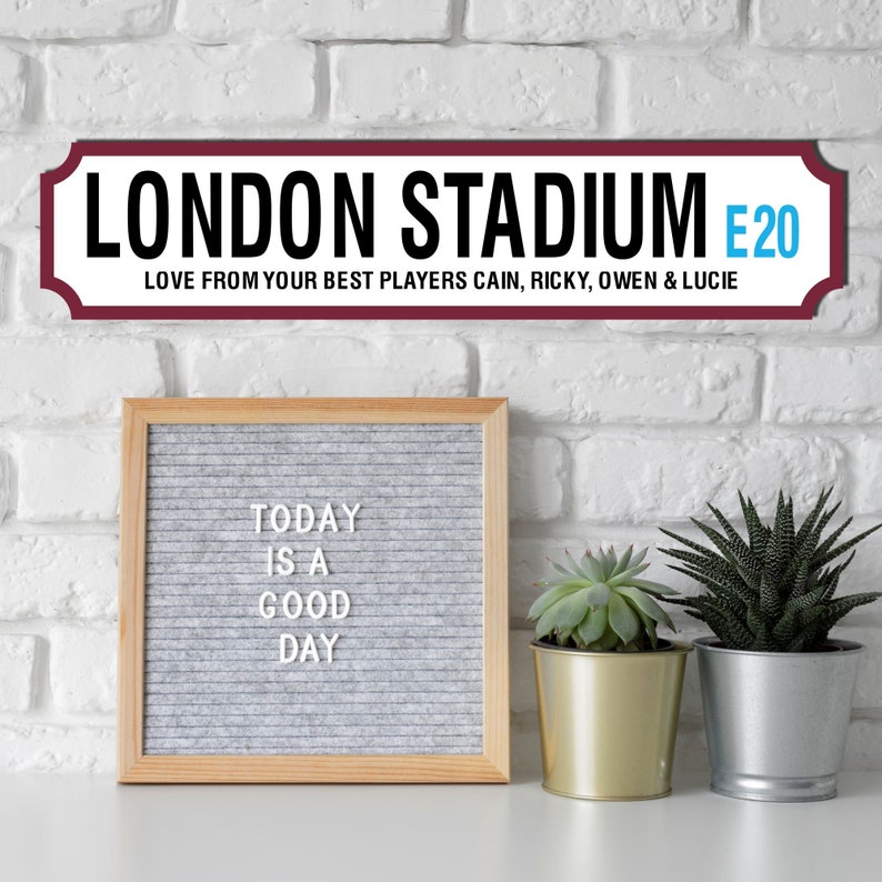 Personalised Football Stadium Street Sign Custom Fathers Day Birthday ...
