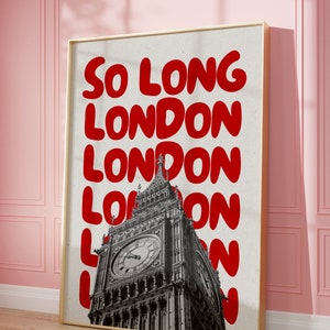 So Long London Print, so Long London Poster, Dopamine Decor, College ...