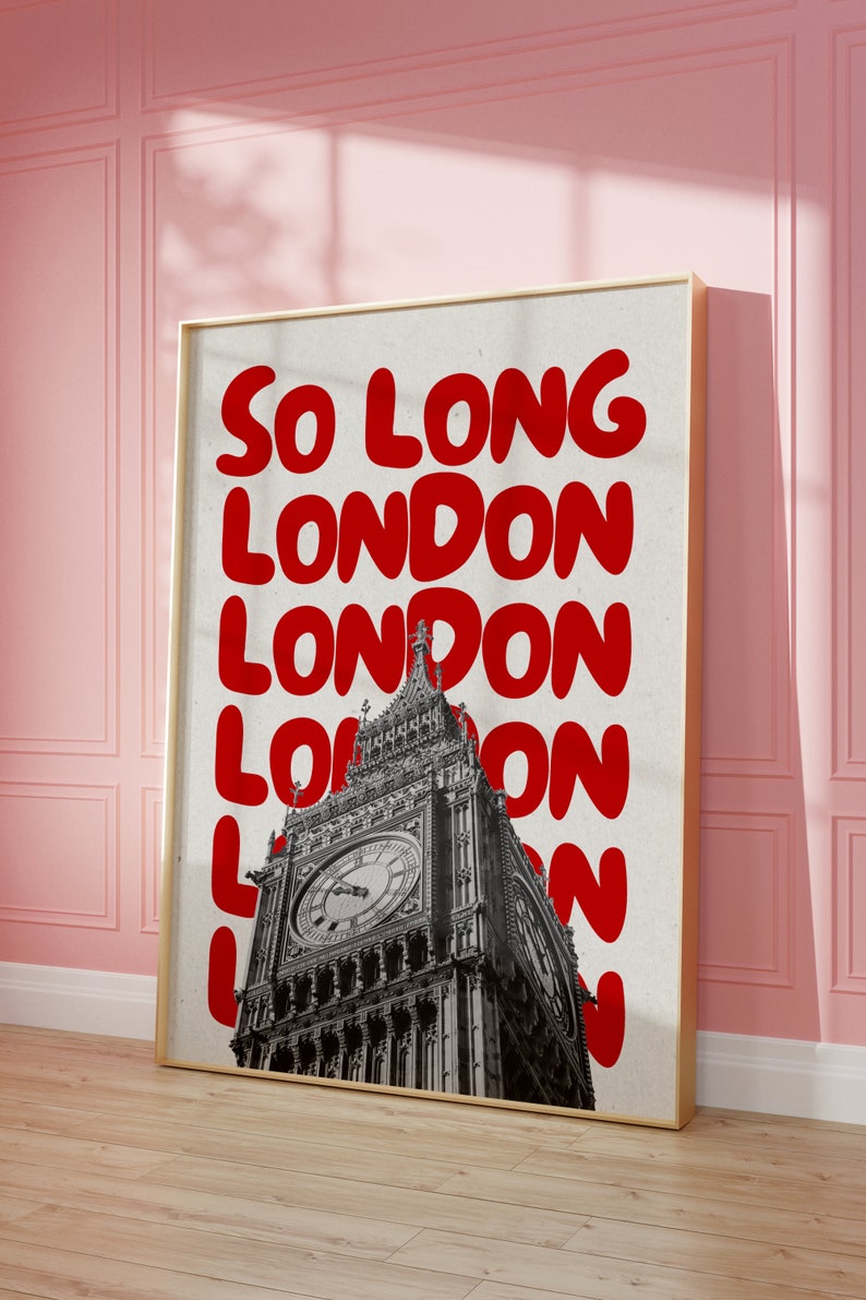 So Long London Print, so Long London Poster, Dopamine Decor, College ...