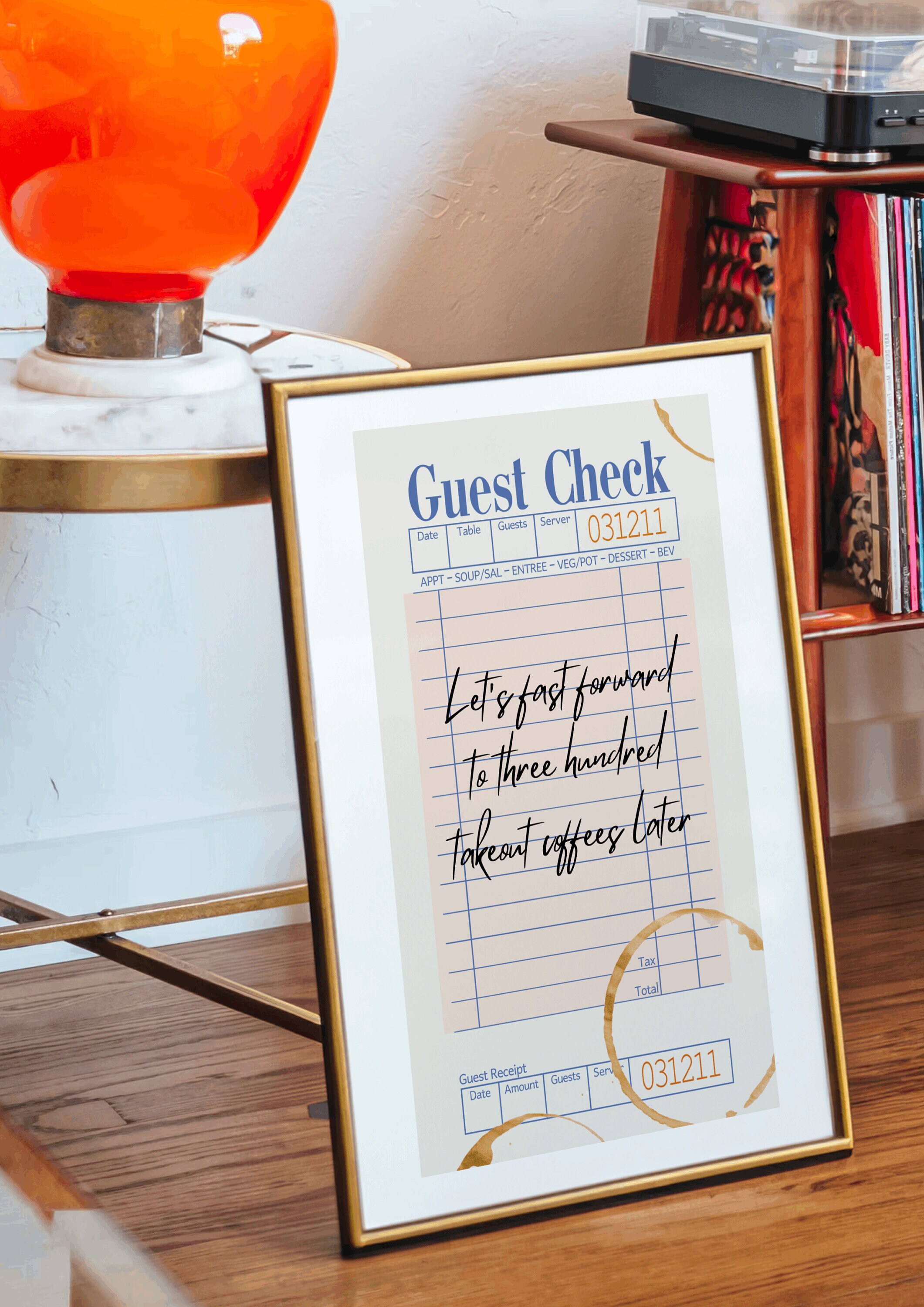 Is It Over Now Print | Guest Check Wall Art, Guest Check Print, Coffee ...
