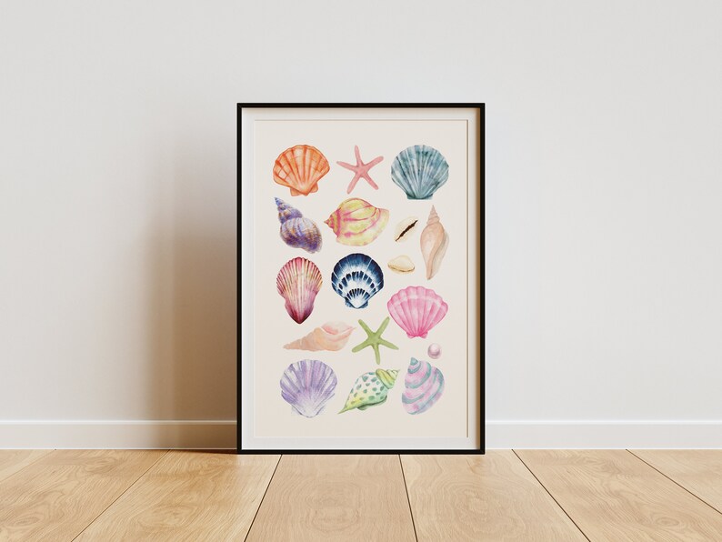 Seashell Wall Art, Beachy Wall Art, Coastal Granddaughter Prints ...