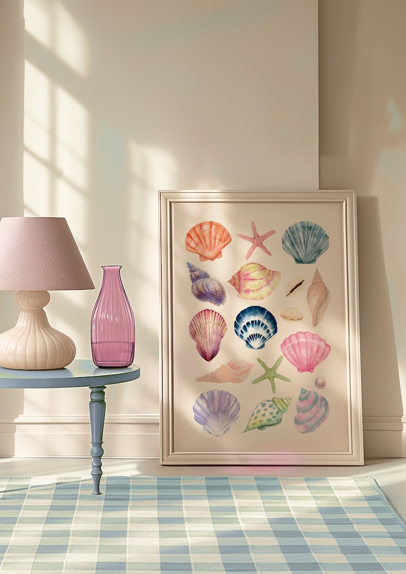 Seashell Wall Art, Beachy Wall Art, Coastal Granddaughter Prints ...
