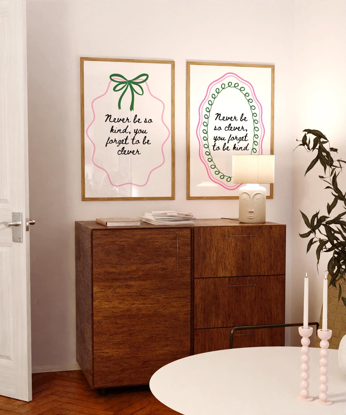 Set of 2 Marjorie Prints, Never Be so Kind You Forget to Be Clever ...
