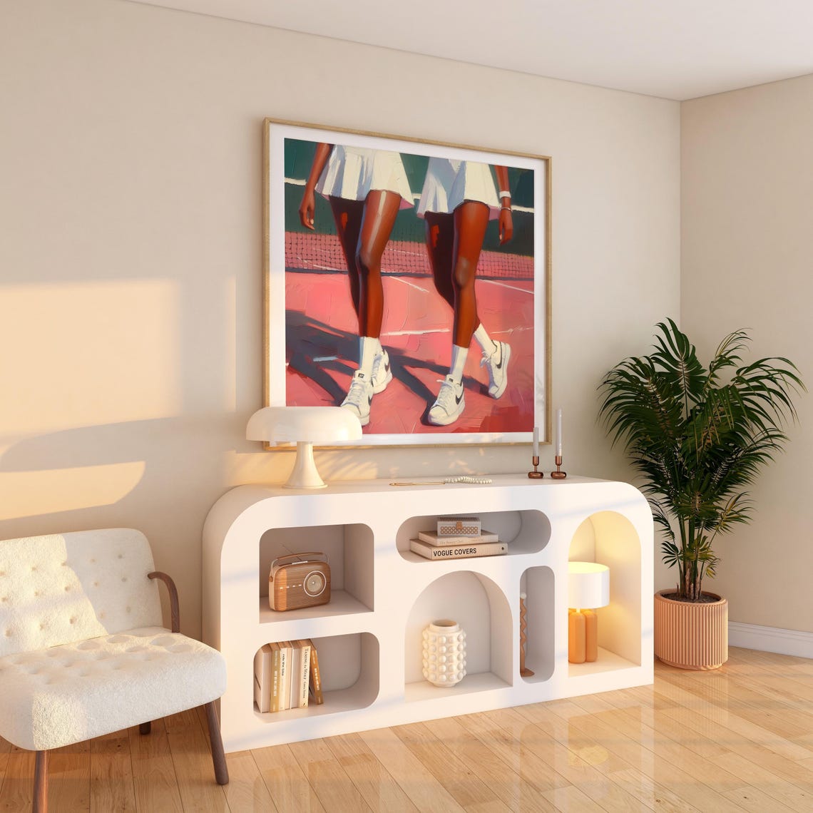 Tennis Girls Art Print Pink Preppy Wall Art, African American Art Print ...