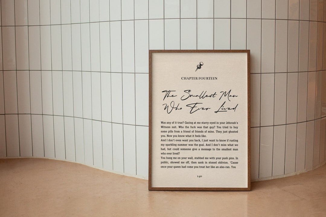 The Smallest Man Who Ever Lived Print TTPD Poster the Tortured Poets ...