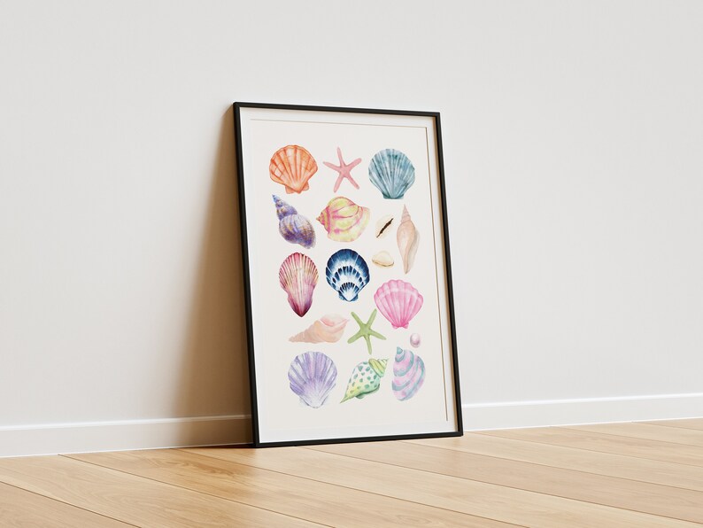 Seashell Wall Art, Beachy Wall Art, Coastal Granddaughter Prints ...