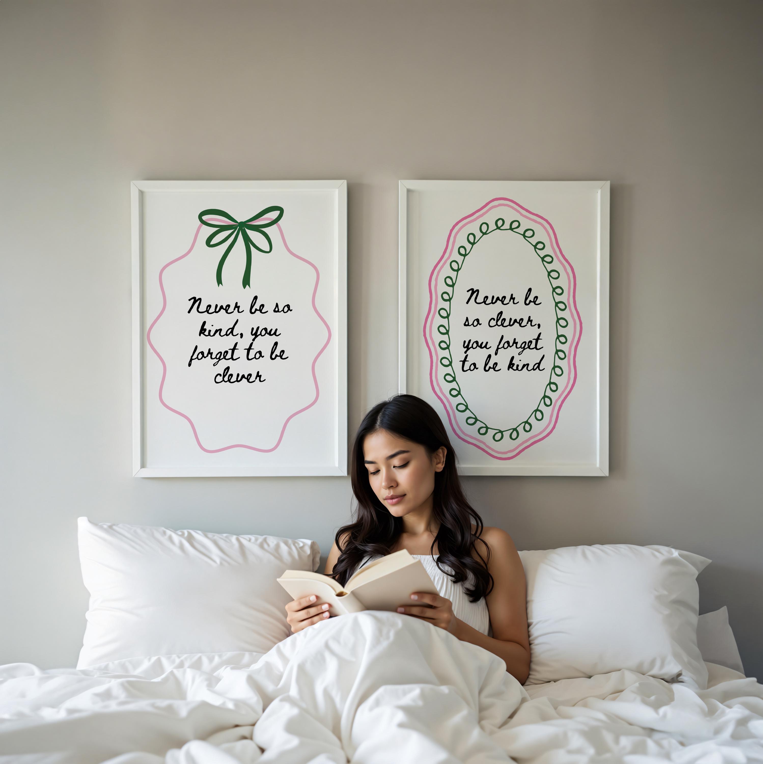 Set of 2 Marjorie Prints, Never Be so Kind You Forget to Be Clever ...