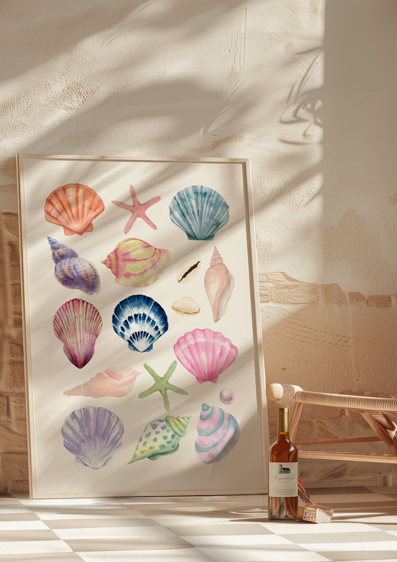 Seashell Wall Art, Beachy Wall Art, Coastal Granddaughter Prints ...