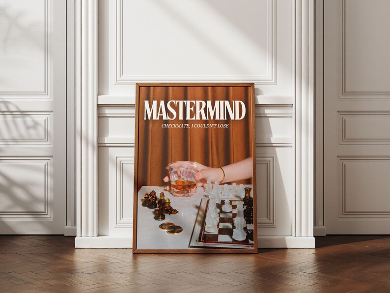 Mastermind Print, Checkmate I Couldn't Lose, Trendy Wall Art, College ...