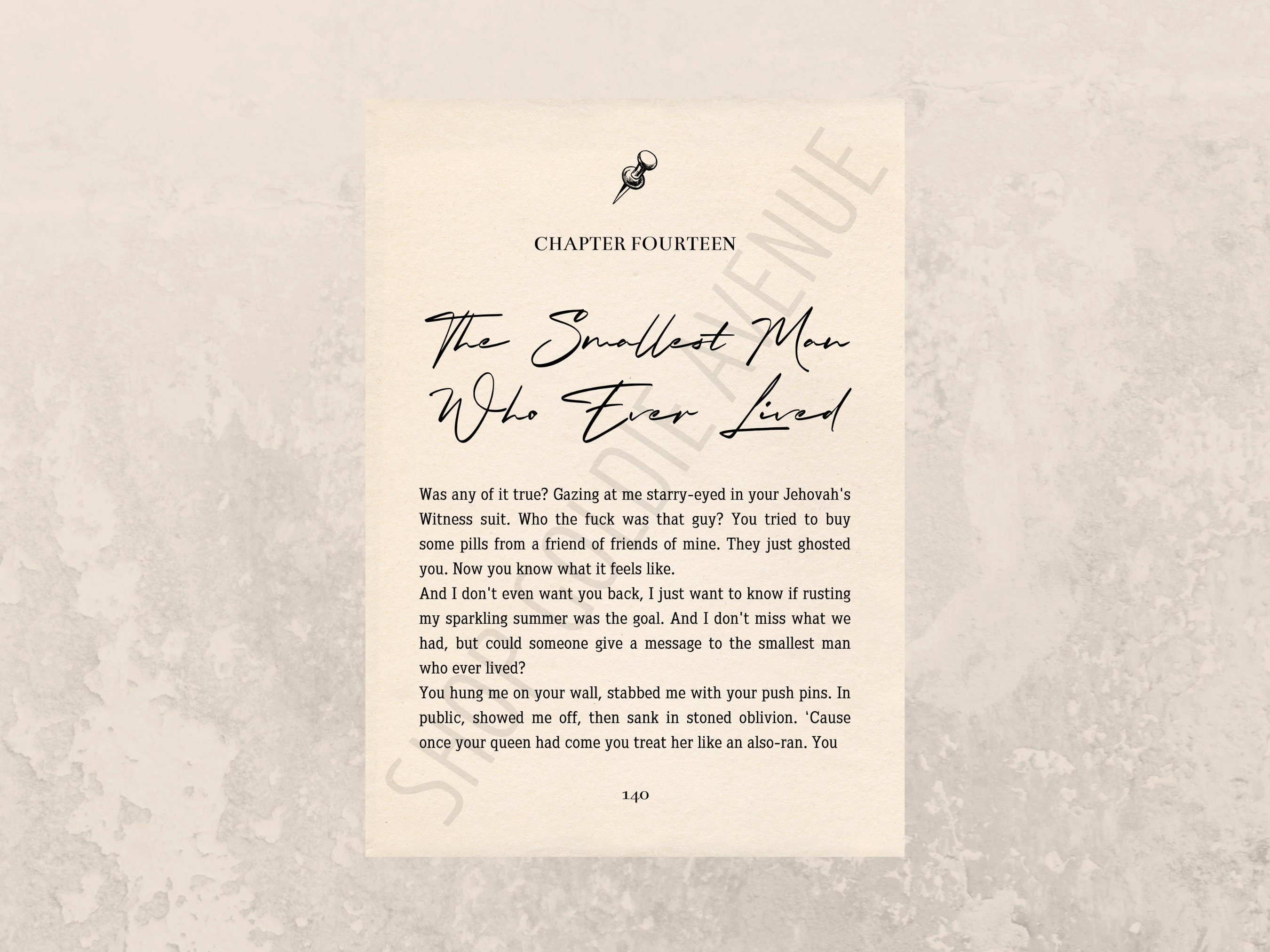 The Smallest Man Who Ever Lived Print TTPD Poster the Tortured Poets ...