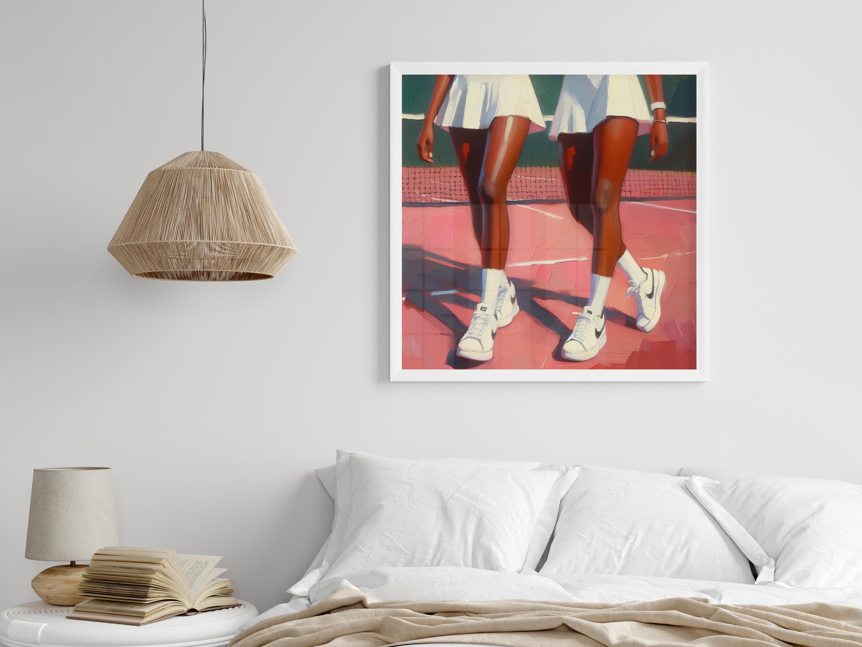 Tennis Girls Art Print | Pink Preppy Wall Art, African American Art ...
