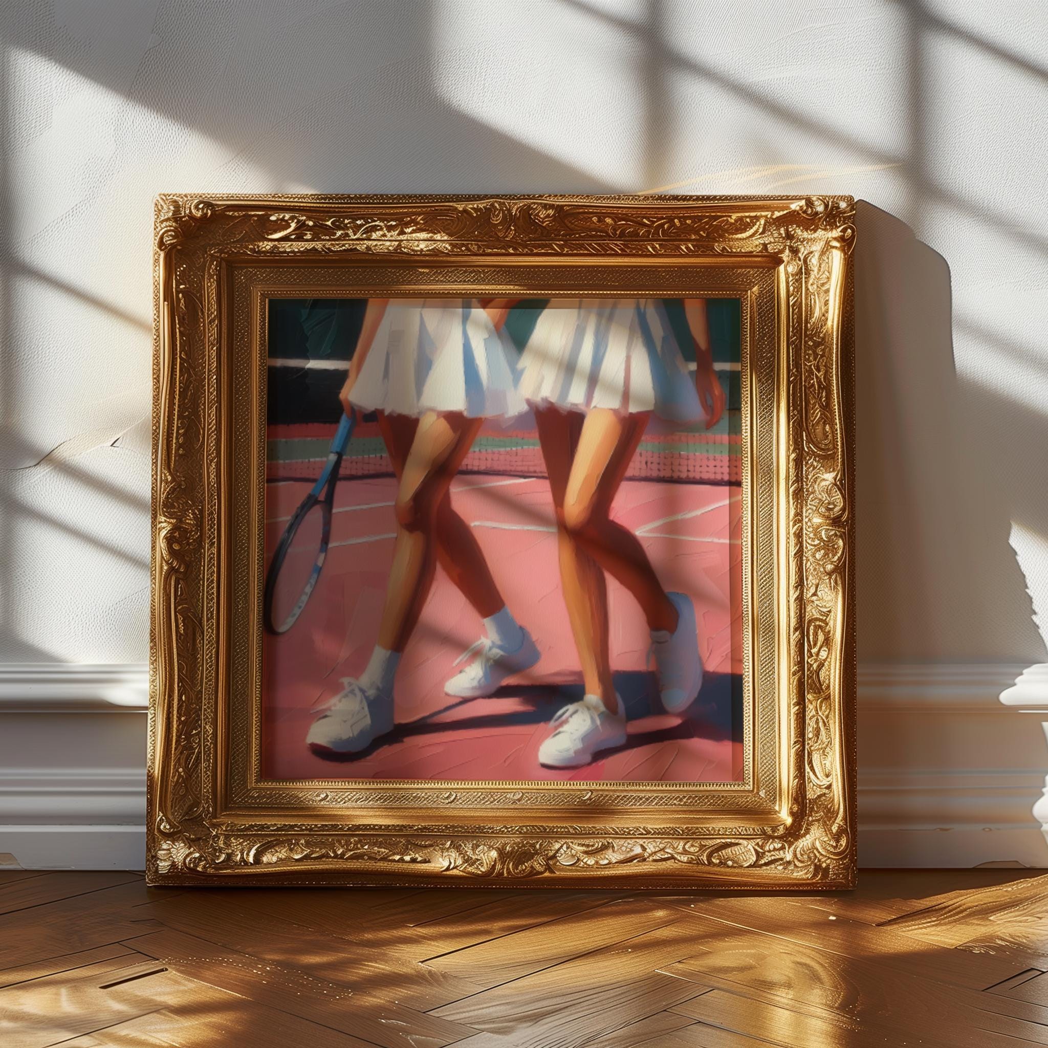 Tennis Girls Art Print Pink Preppy Wall Art, Tennis Art, Tennis Poster ...