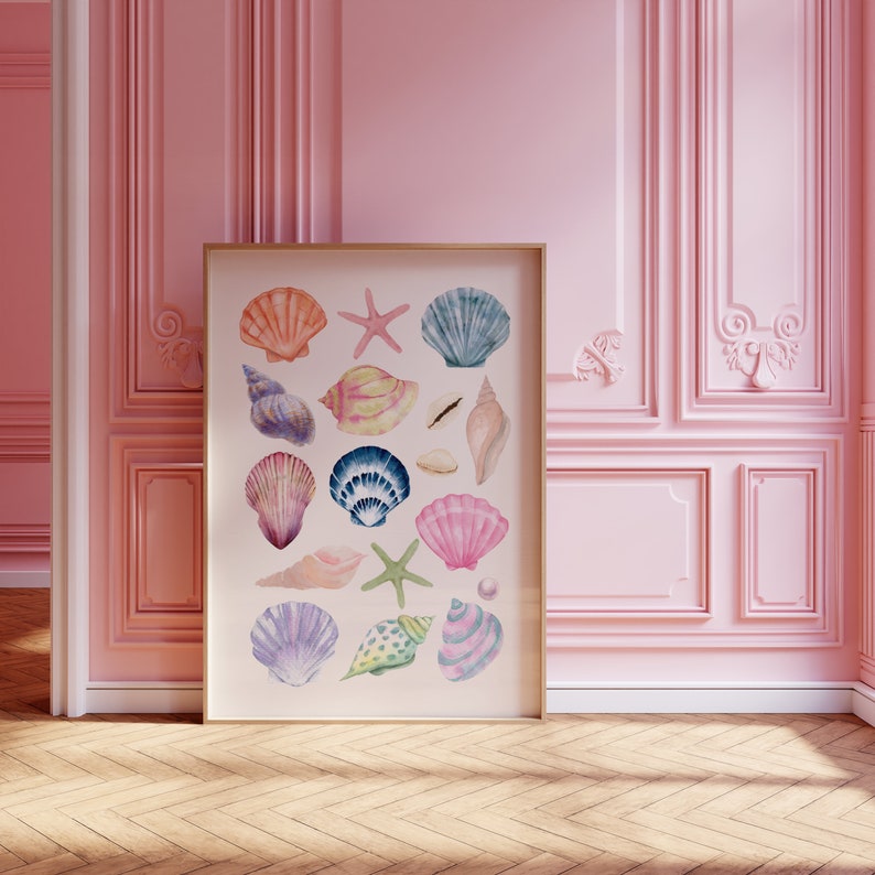 Seashell Wall Art, Beachy Wall Art, Coastal Granddaughter Prints ...