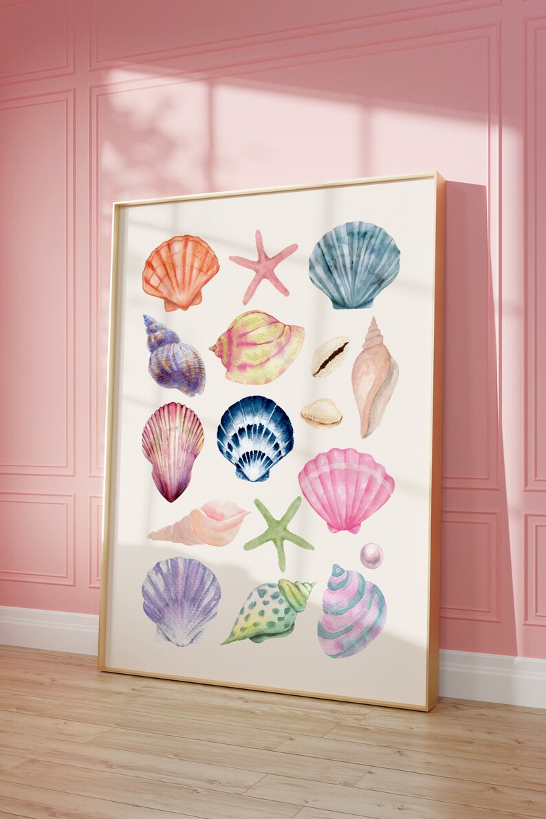 Seashell Wall Art, Beachy Wall Art, Coastal Granddaughter Prints ...