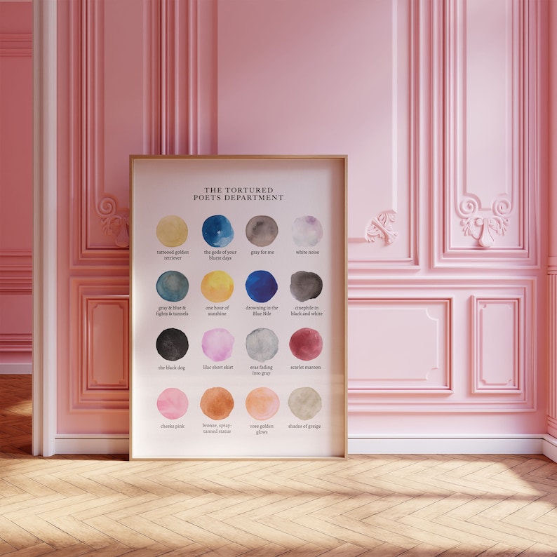 TTPD Color Palette Print the Tortured Poets Department, Taylor Swift ...
