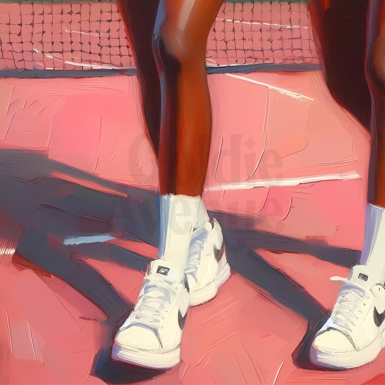 Tennis Girls Art Print | Pink Preppy Wall Art, African American Art ...