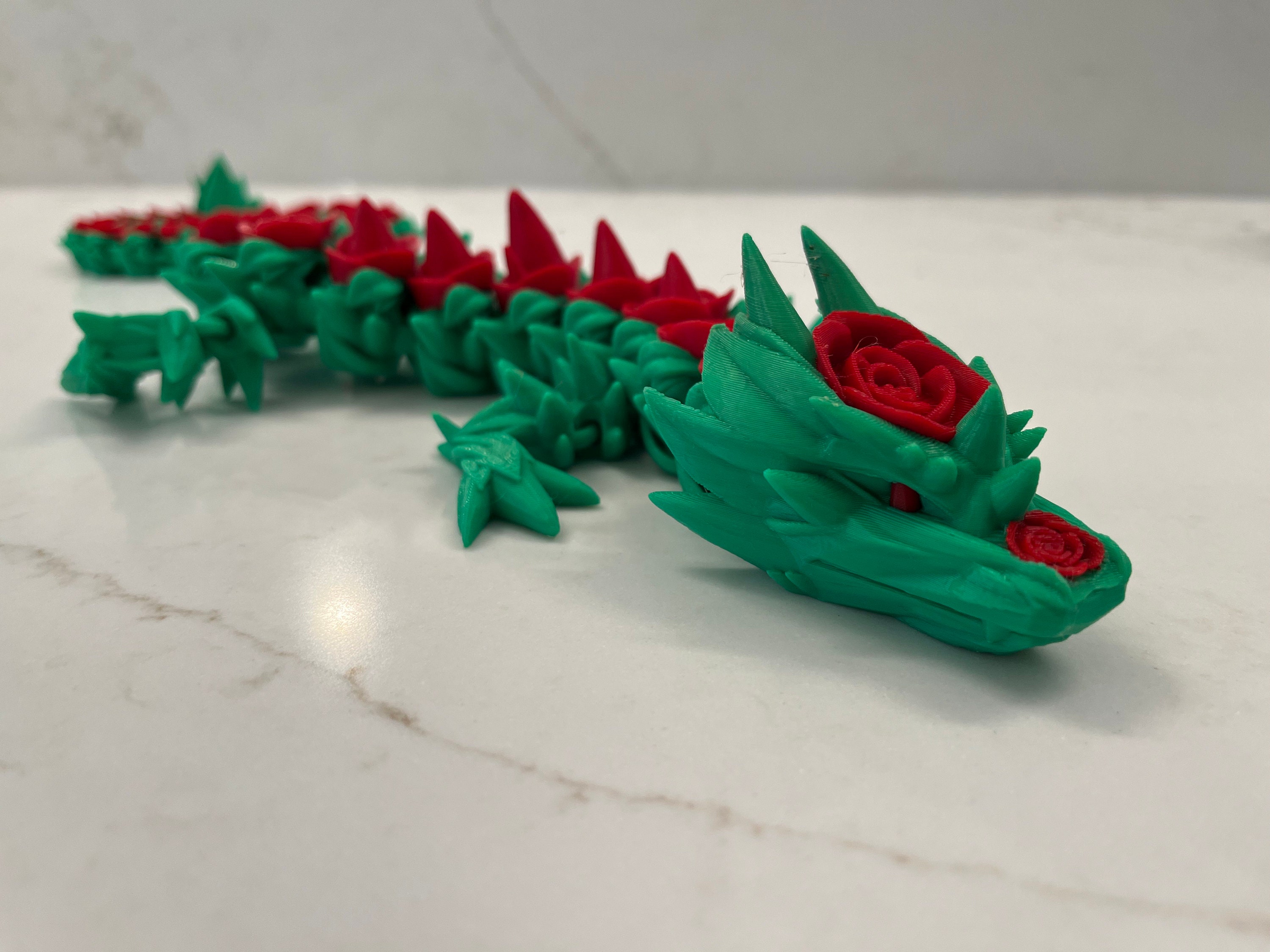 Rose Dragon Articulated 3D Printed - Fidget Toy - Stress Toy - Custom ...