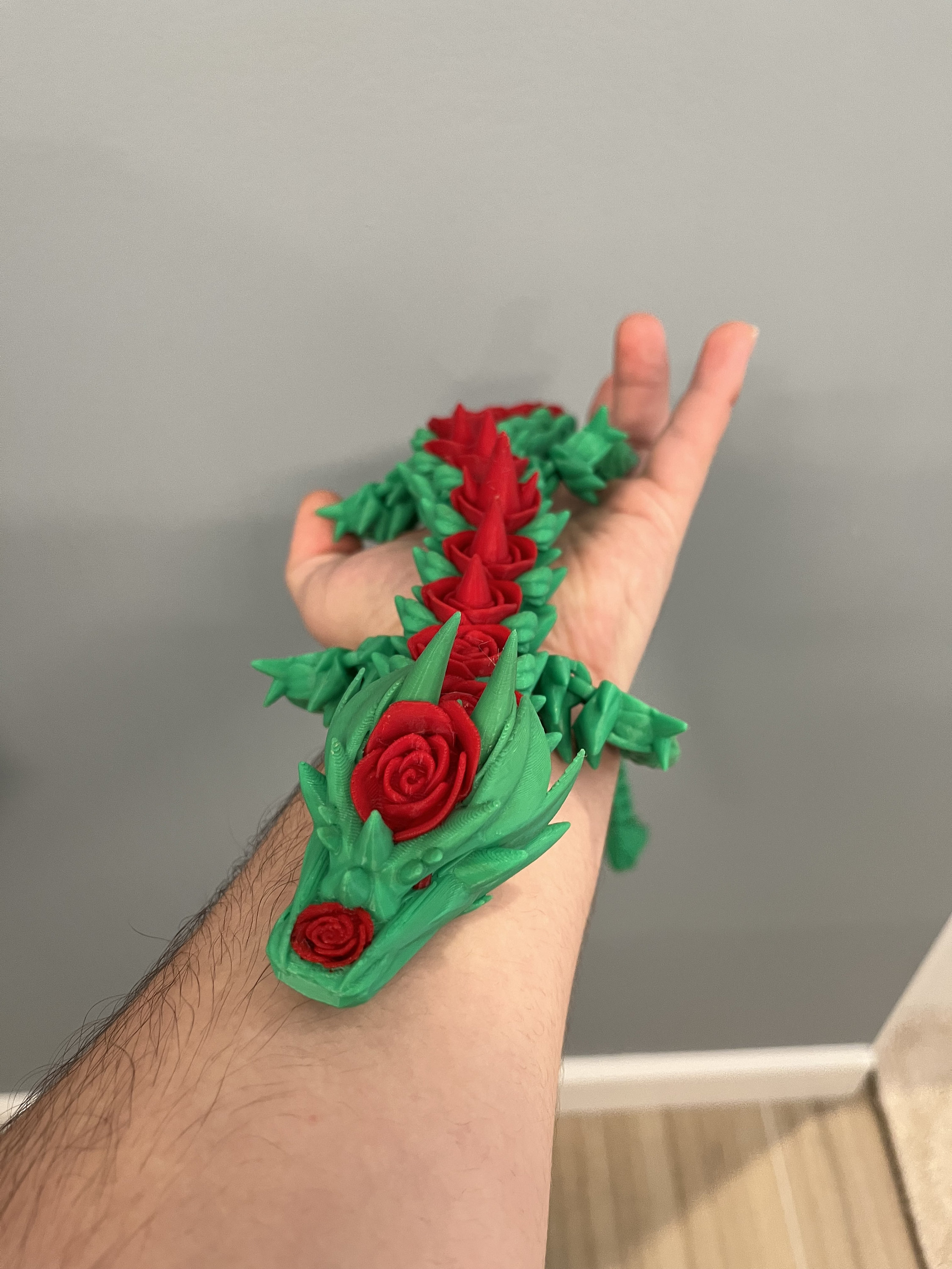 Rose Dragon Articulated 3D Printed Fidget Toy Stress Toy Custom Options ...