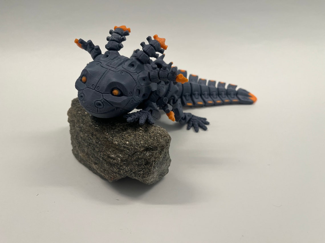 Robot Axolotl Articulated 3D Printed - Fidget Toy - Stress Toy - Etsy