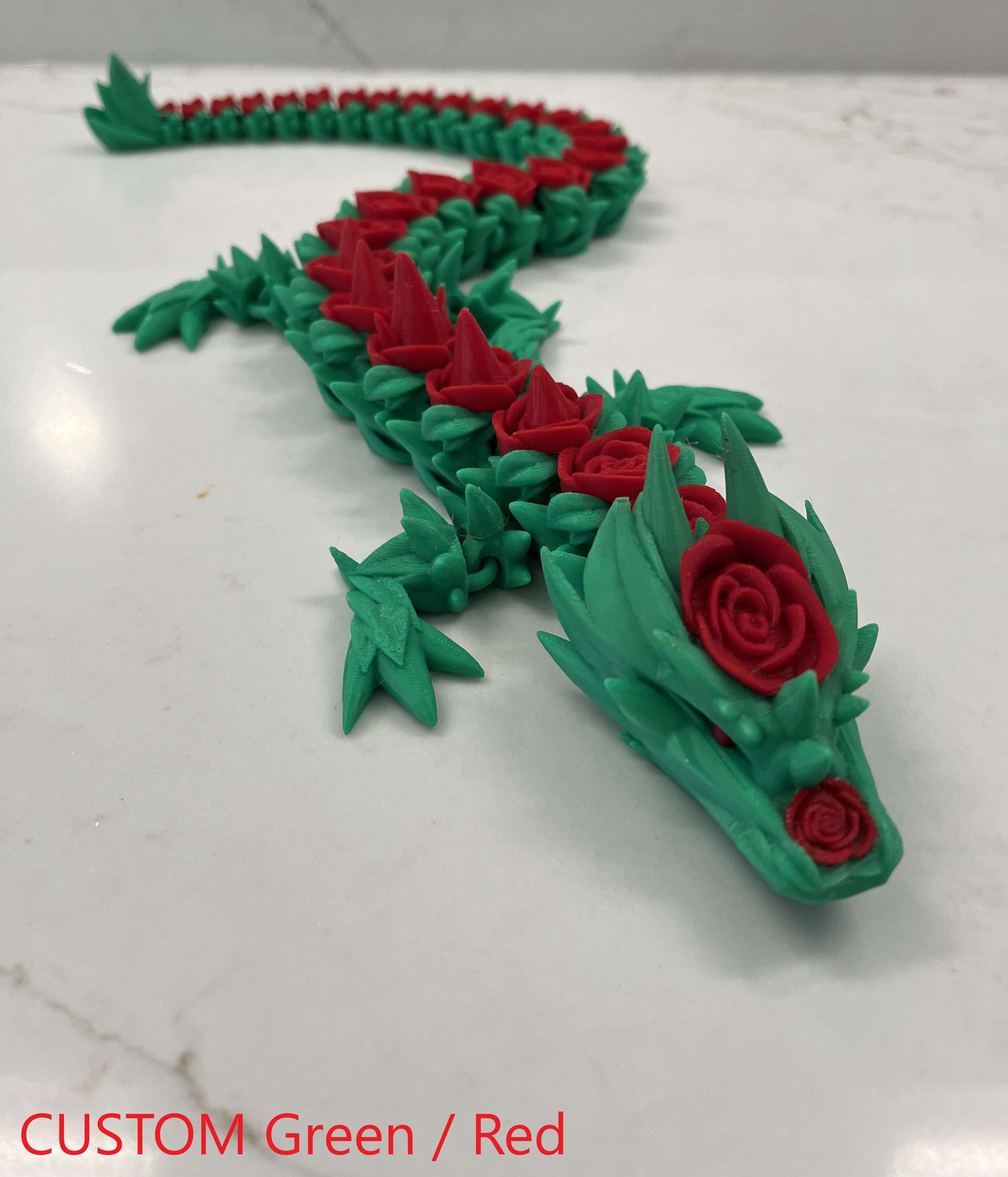 Rose Dragon Articulated 3D Printed Fidget Toy Stress Toy Custom Options ...