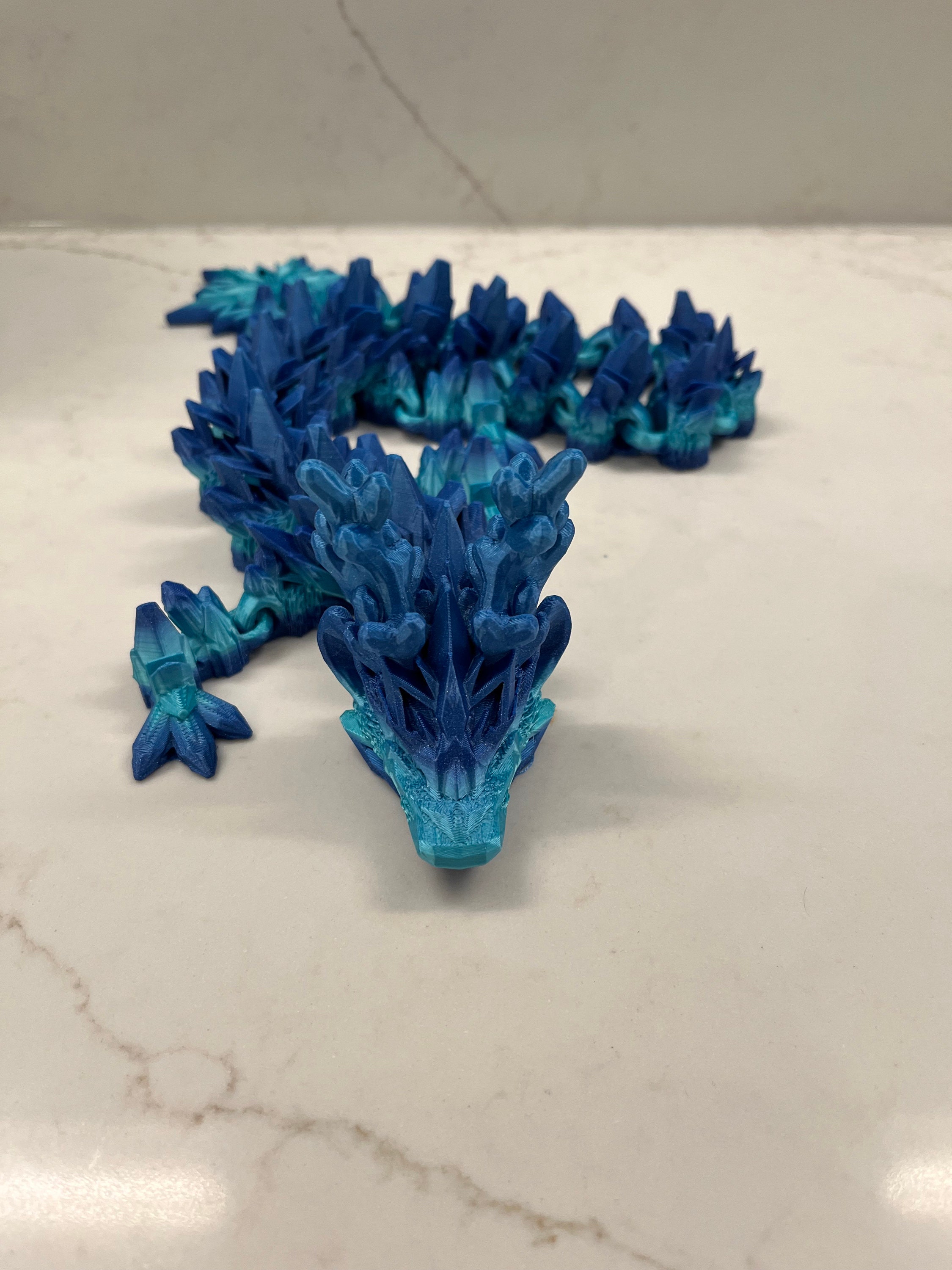 Ice/winter Dragon Articulated 3D Printed - Fidget Toy - Stress Toy - Etsy