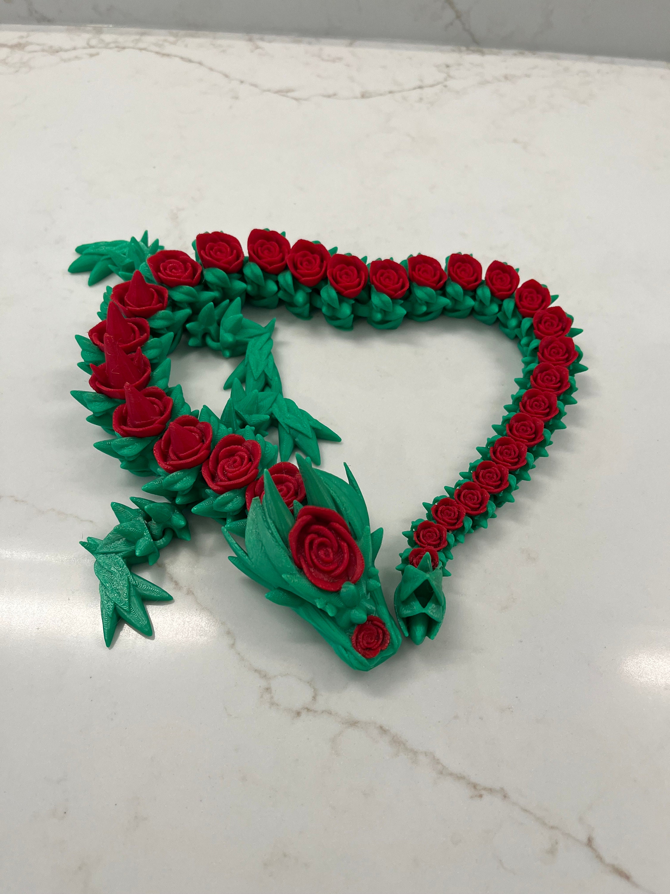 Rose Dragon Articulated 3D Printed Fidget Toy Stress Toy Custom Options ...